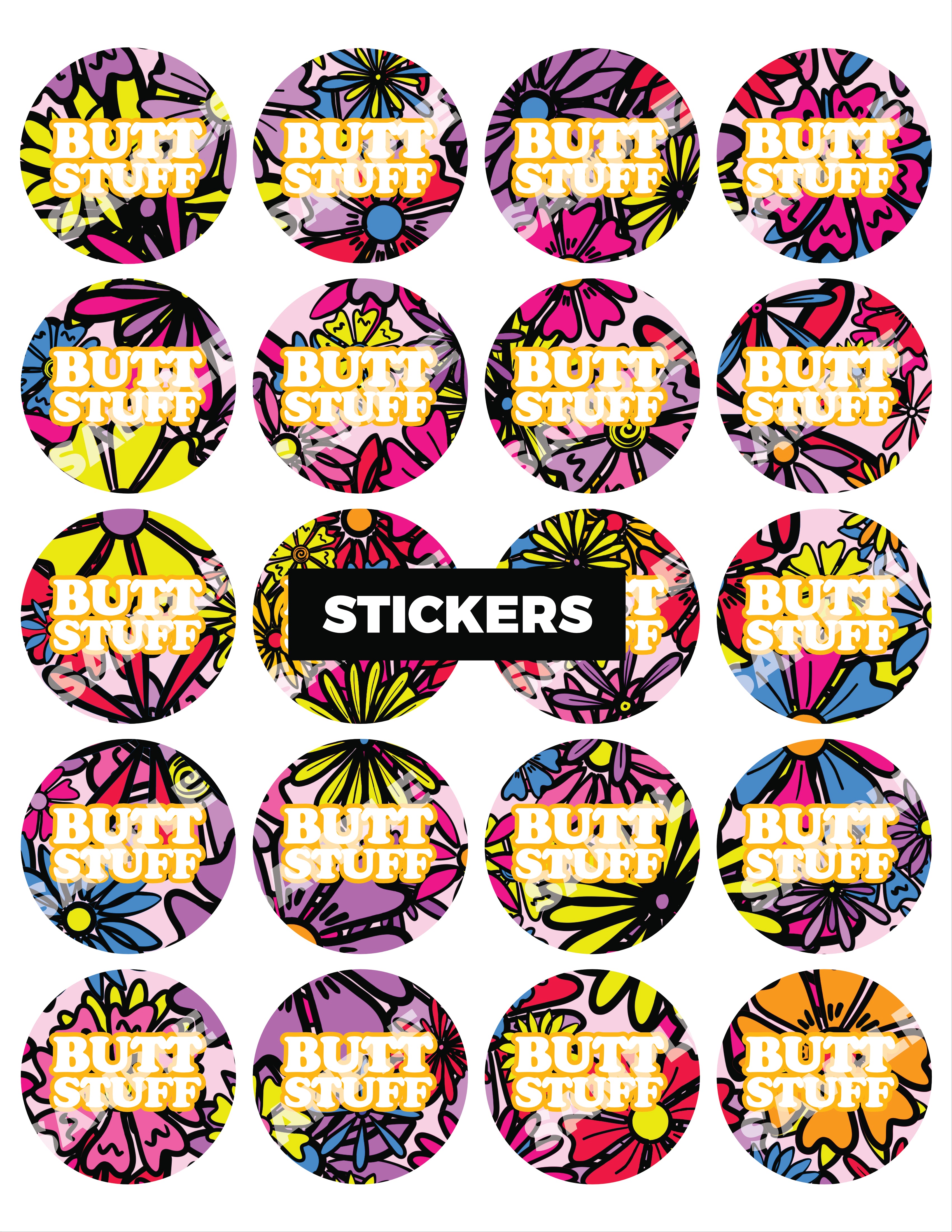 Butt Stuff - Sticker Sheet – The Butters Hygienics Co.